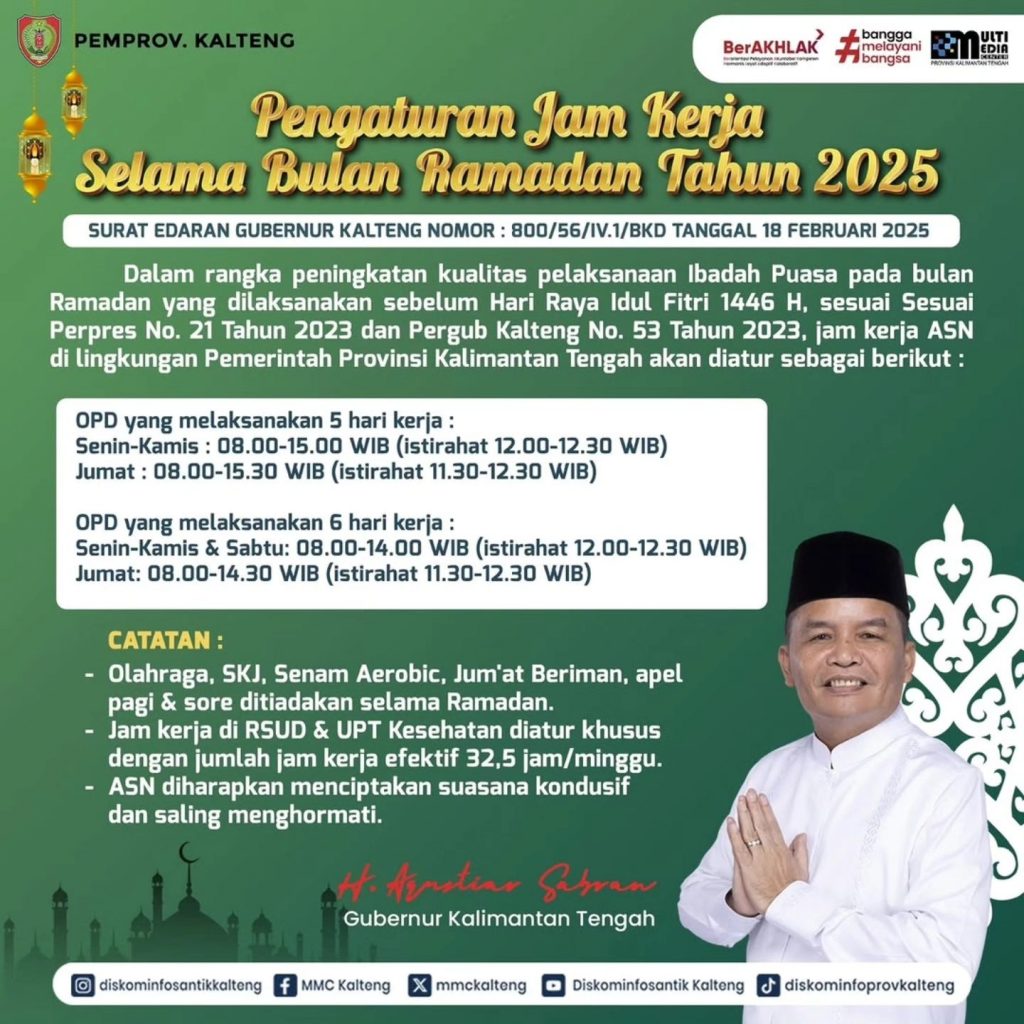 Pengaturan Jam Kerja Selama Bulan Ramadhan Tahun 2025 | DINAS PERUMAHAN, KAWASAN PERMUKIMAN DAN ...